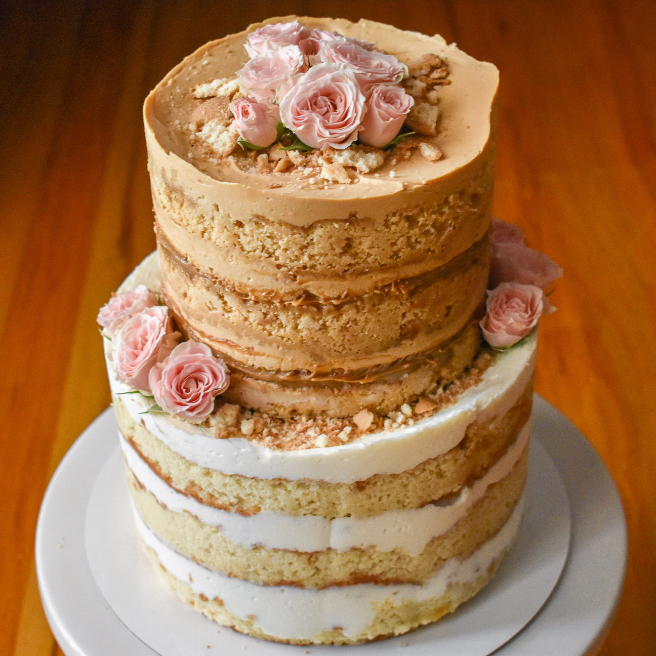 TWO TIER DULCE DE LECHE + VANILLA – Cakes by Cec